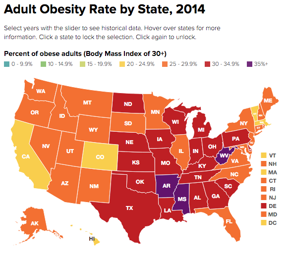 This Map Shows the Obesity Rate in Each State - ATTN: